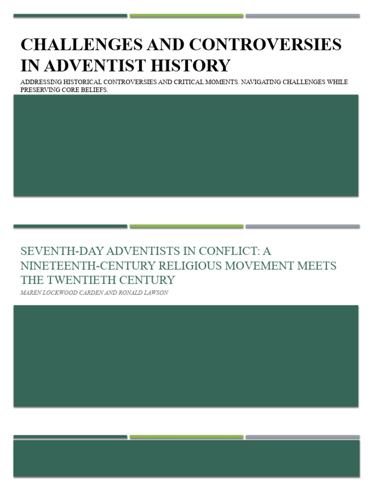 Challenges and Controversies in Adventist History Part 1 | PDF ...
