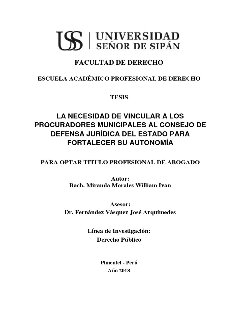 Miranda Morales William Ivan TESIS USS | PDF | Estado (política ...