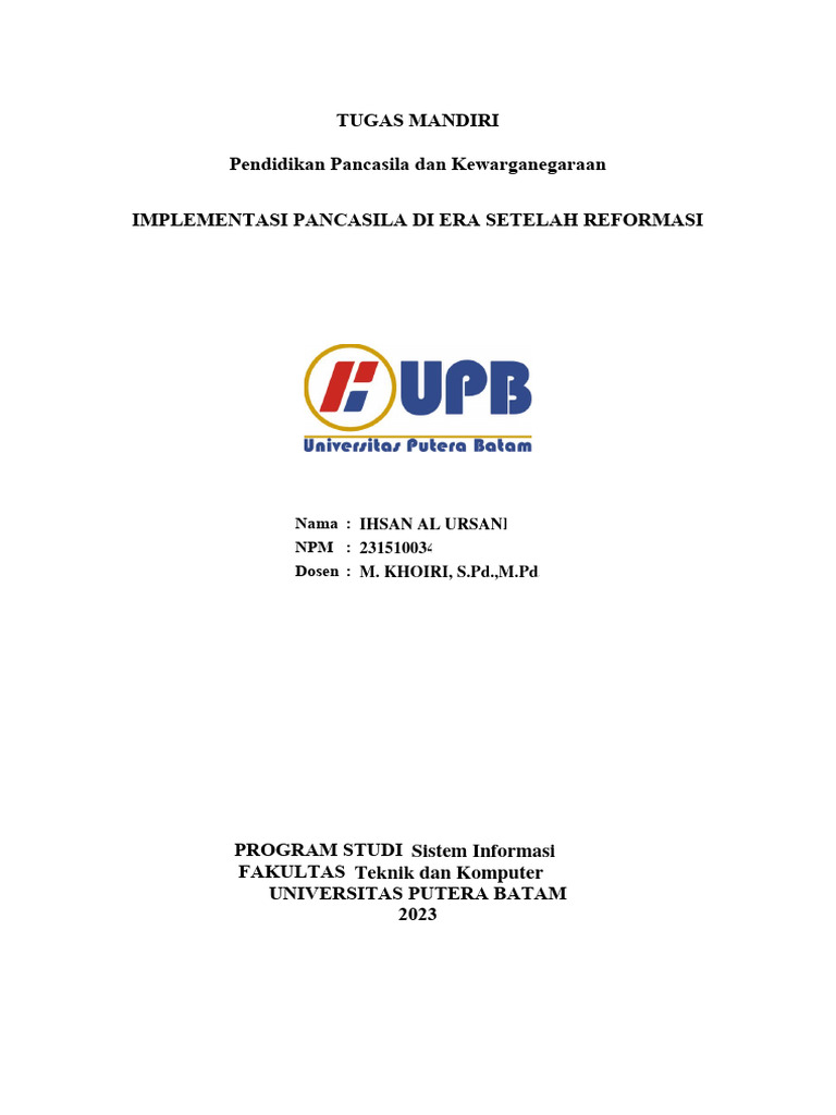 Implementasi Pancasila Pasca-Reformasi | PDF