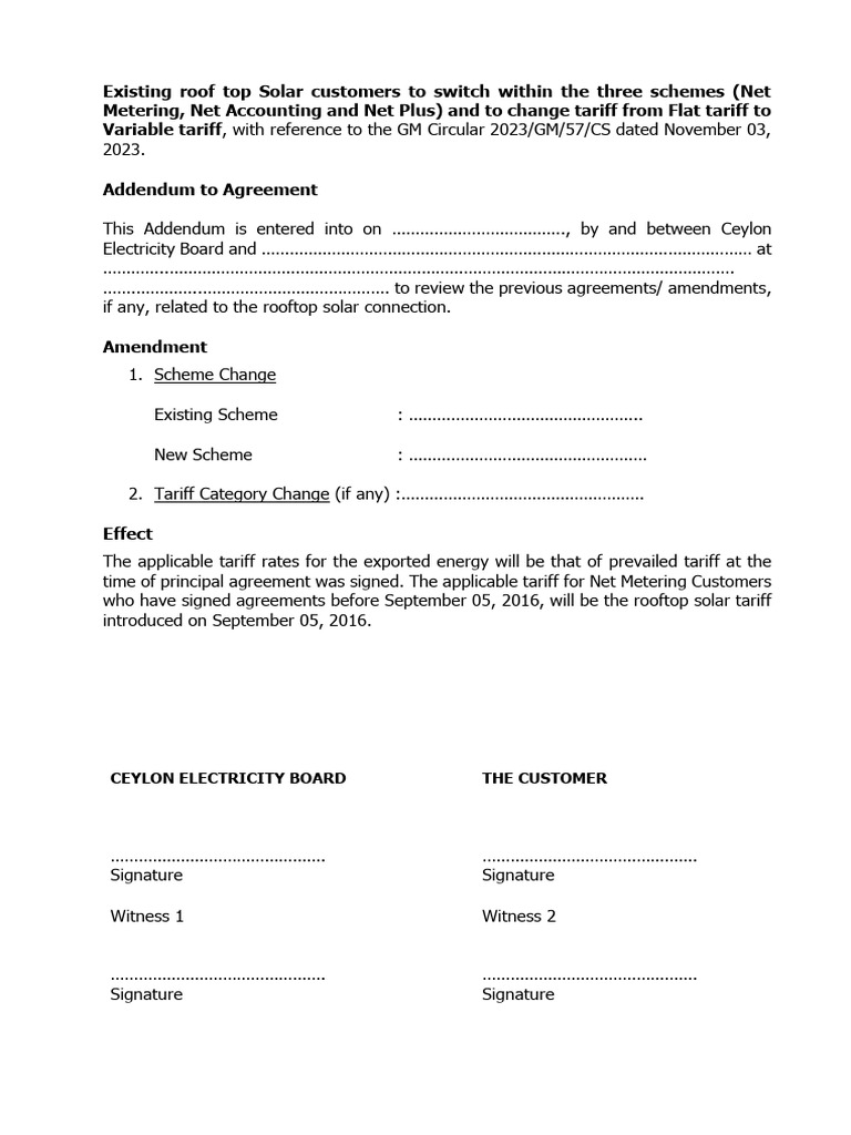 6.2.addendum To Rooftop Solar Agreement | PDF