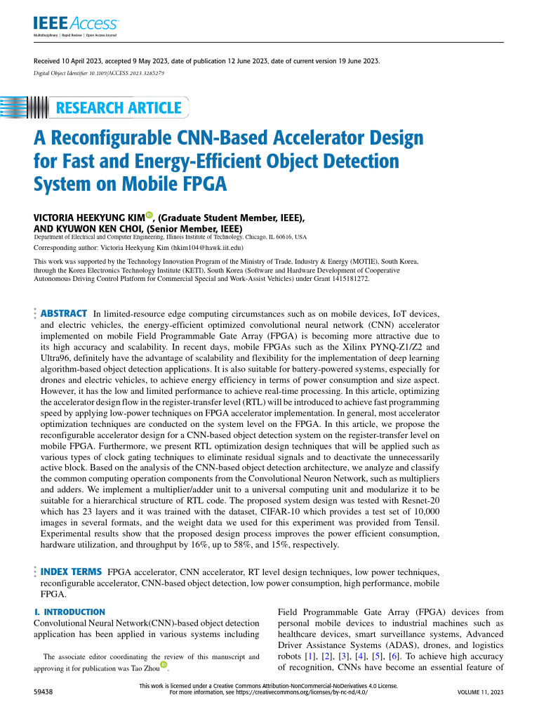 A Reconfigurable CNN-Based Accelerator Design For Fast and Energy ... A Reconfigurable CNN-Based Accelerator Design For Fast and Energy ...