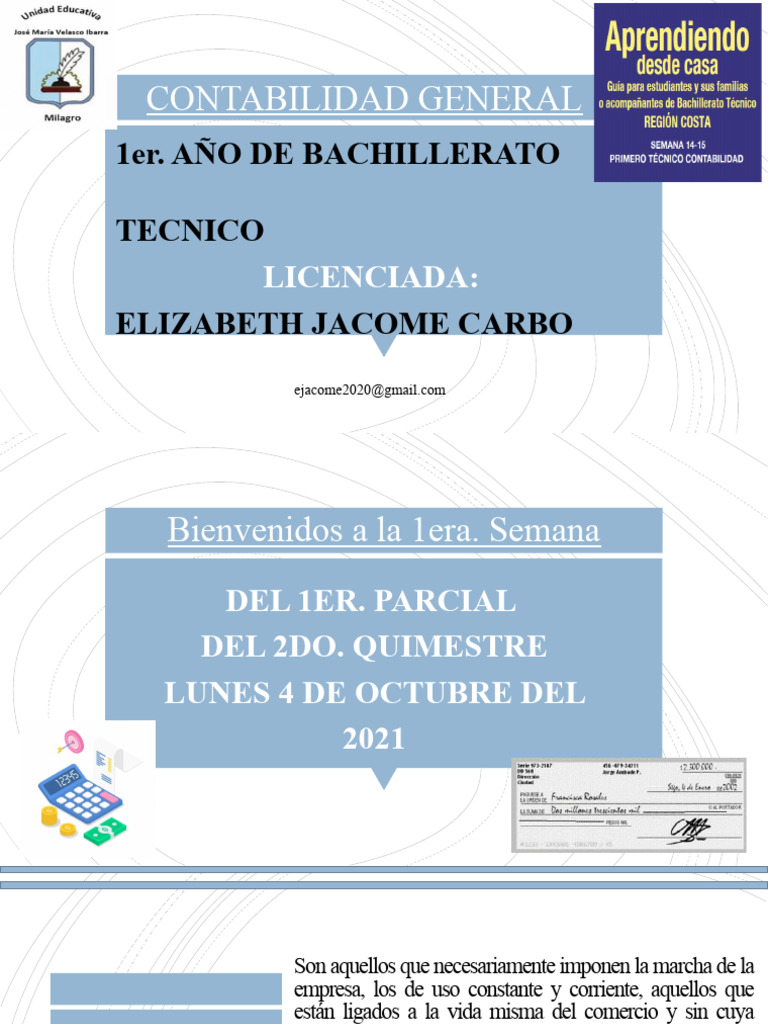 CONTABILIDAD GENERAL 1ERO. TEC. 4-10-2021 | PDF | Contabilidad | Pagos