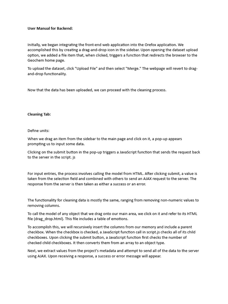 User Manual For Backend | PDF | Java Script | Ajax (Programming)