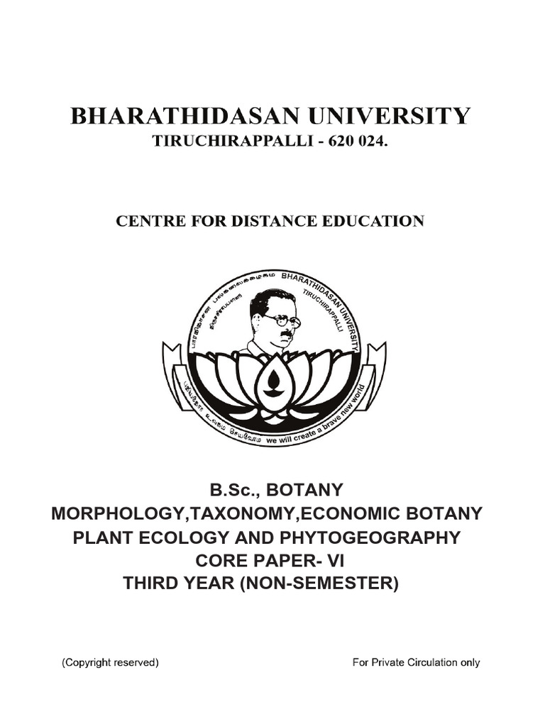 B Sc Botany Morphology Taxonomy And Phytogeography Iii Year Sps