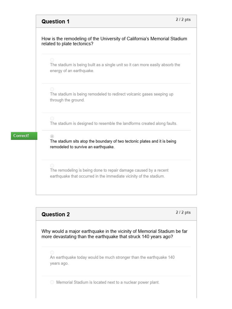 Part X Video Quiz 2 Earth Machine Memorial Stadium and The San Andreas Fault Jack Stauber-1 ...