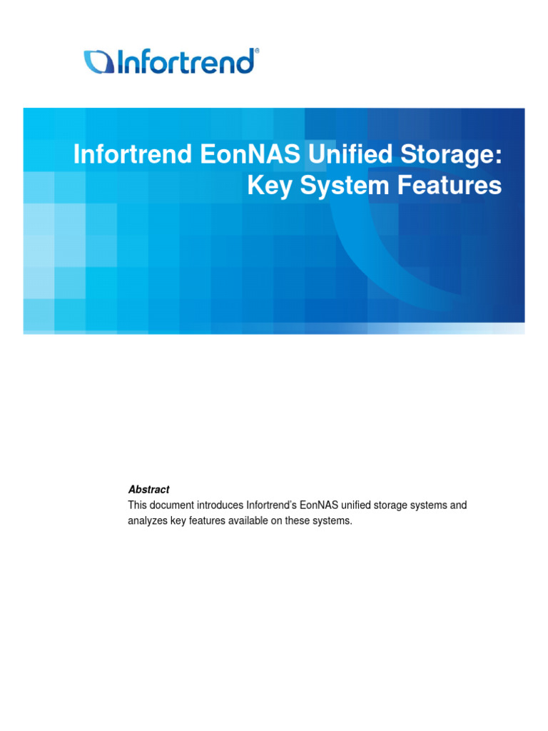 WhitePaper - Infortrend EonNAS Unified Storage - Key System Features | PDF | Computer Network ...