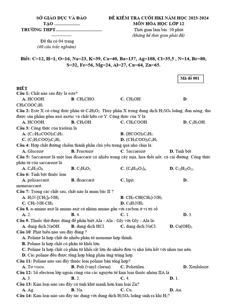 9ĐỀ 12 HKI 2023 2024 | PDF