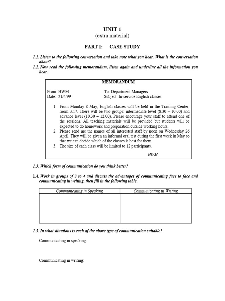 01 Unit 1 Class 1 Pdf Career And Growth