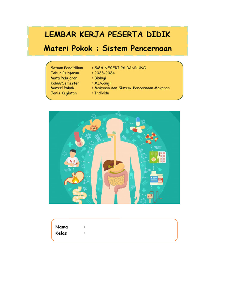 LKPD Pencernaan | PDF | Pengembangan Diri | Kesehatan Holistik