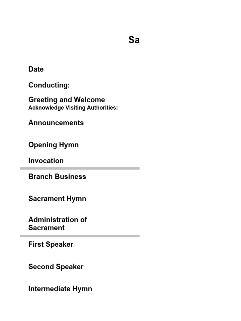 LDS Ward Sacrament Meetings v2-3 | PDF | Eucharist | Latter Day Saint ...