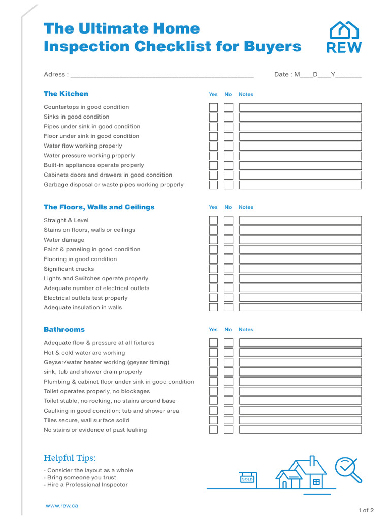 Ultimate Inspection Checklist | Download Free PDF | Water Heating | Sink