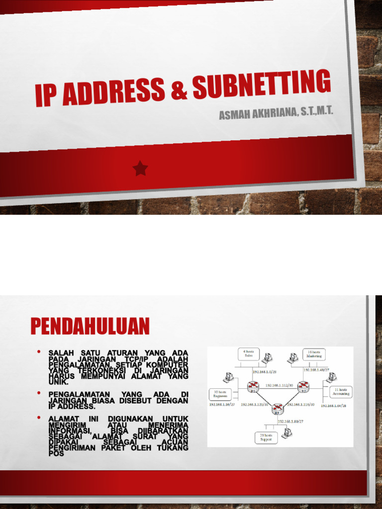Pertemuan 7 Ip Address Dan Subnetting Pdf