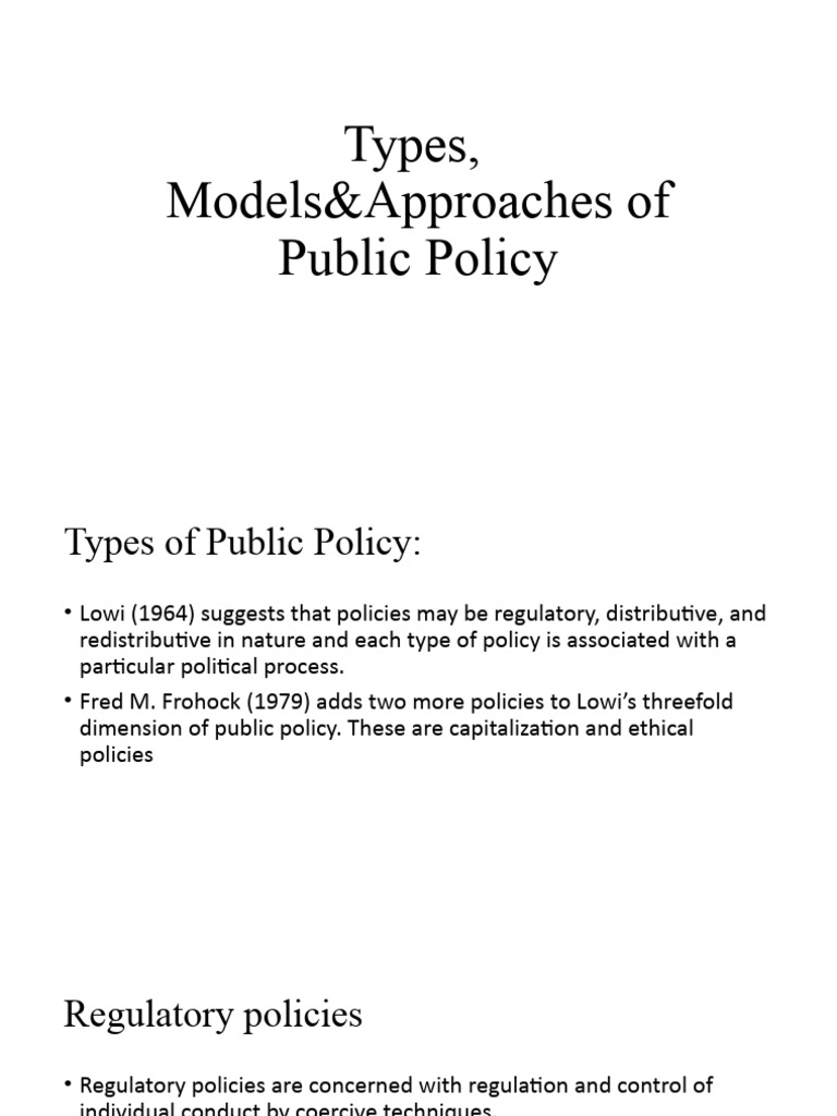 Public Policy: Types and Models | PDF | Policy | Redistribution Of ...