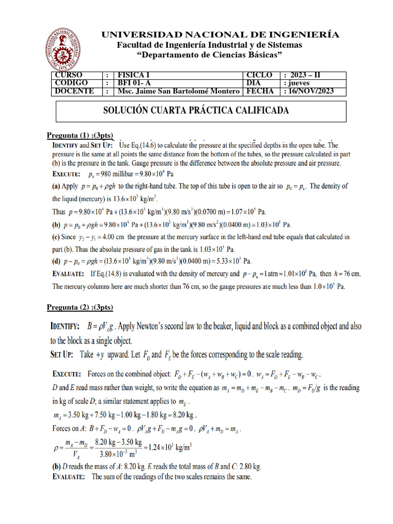 Solución Cuarta Practica Calificada - Bfi 01-A-2023-Ii | PDF