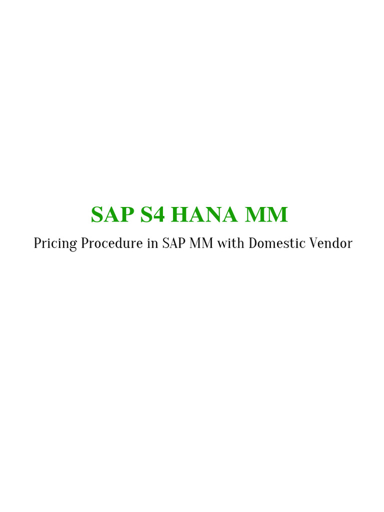 SAP MM Step by Step Configuration of Pricing Procedure 1696828620 | PDF ...