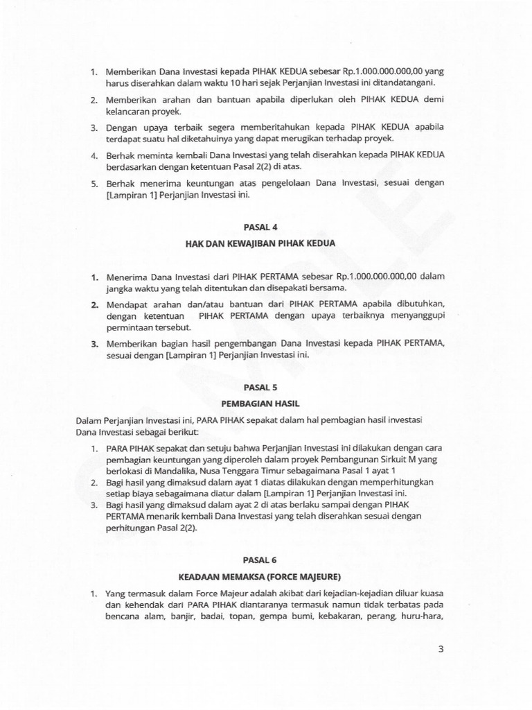 CONTOH MOU Bagi Hasil 2 | PDF