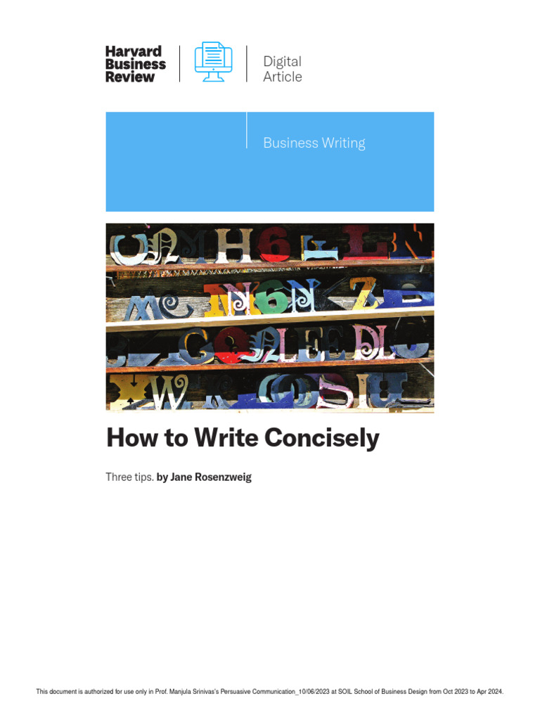 How To Write Concisely | PDF