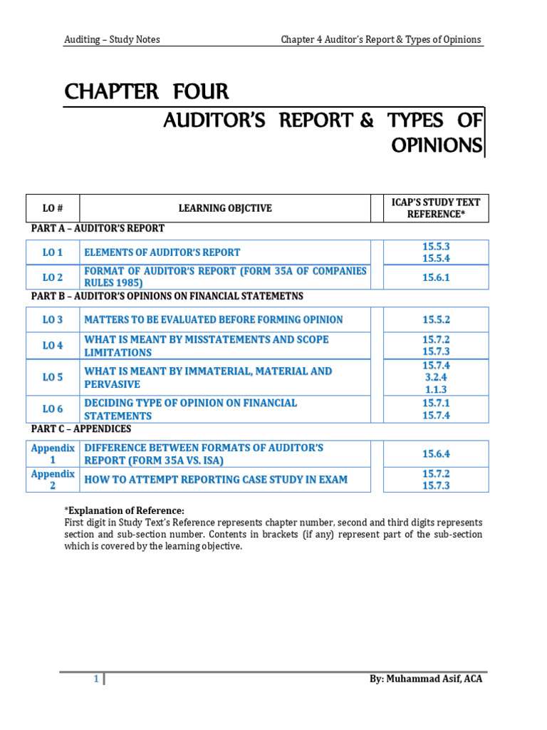 F Chapter 4 Auditor S Report | PDF | Auditor's Report | Financial Audit