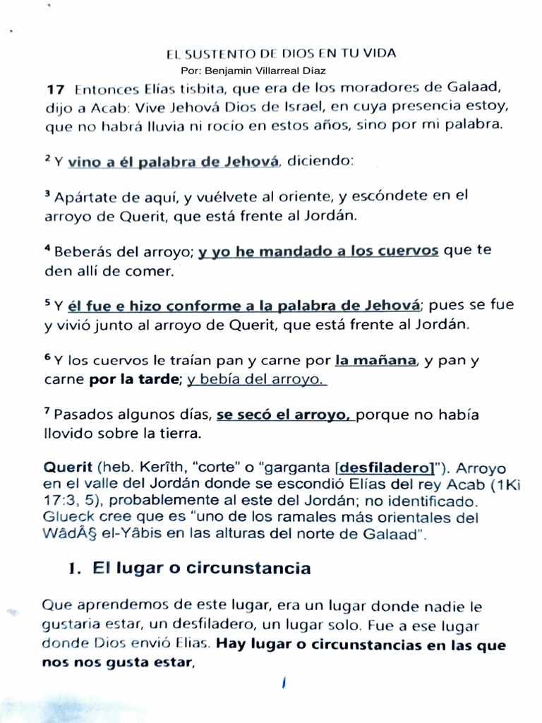 El Sustento de Dios en Tu Vida | PDF | Elijah