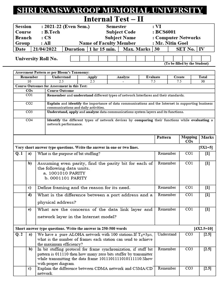 New CN Set 4 | PDF | Computer Network | Electronics