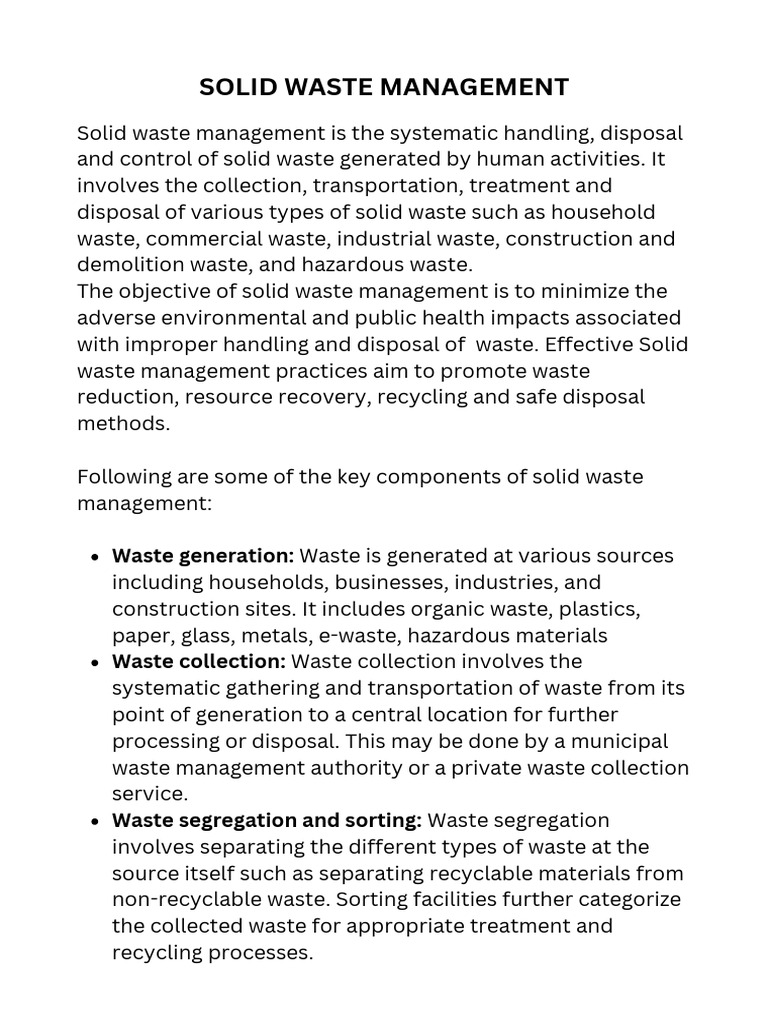 Solid Waste Management - 20231217 - 110426 - 0000 | PDF | Waste ...