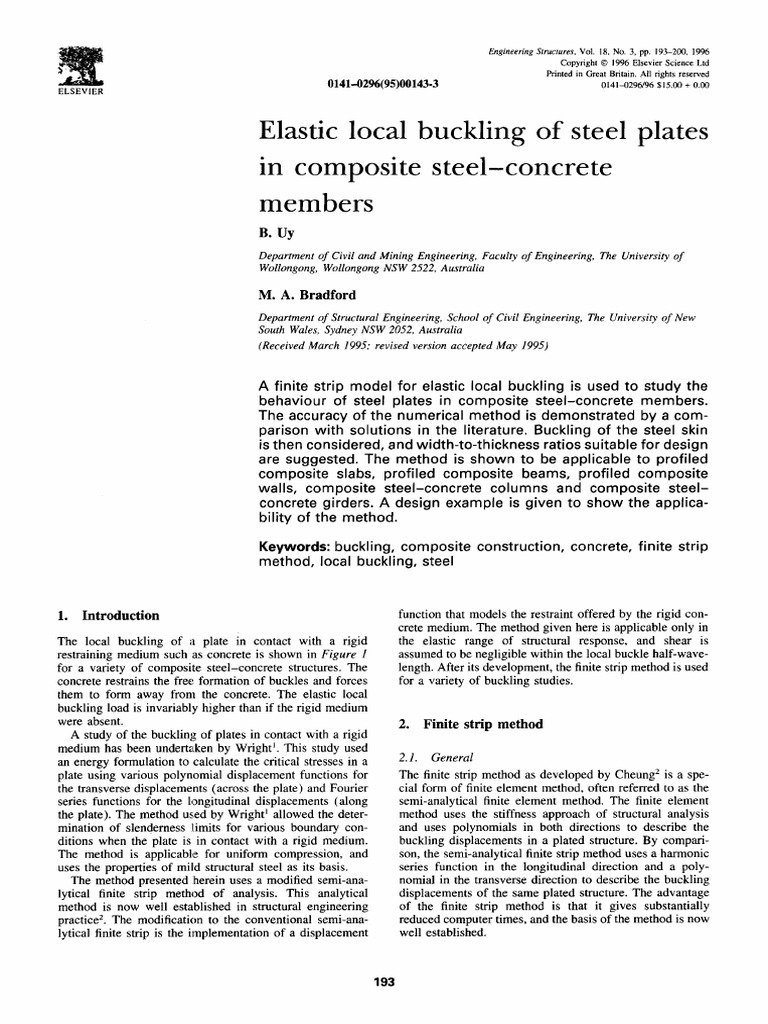 Elastic Local Buckling Plate | PDF | Buckling | Finite Element Method