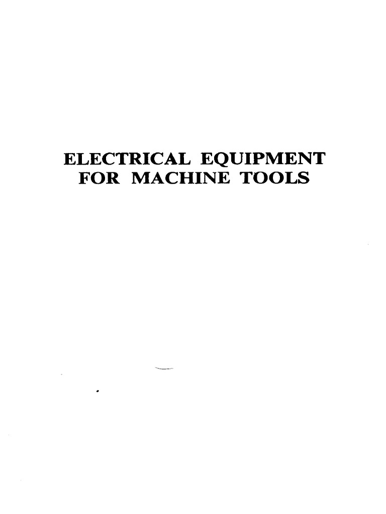 Electrical Equipment For Machine Tools | PDF
