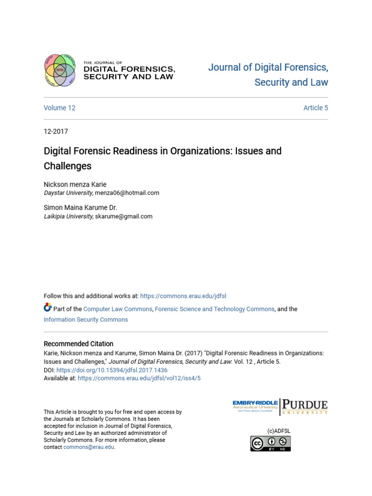 Digital Forensic Readiness in Organizations | PDF | Digital Forensics | Cybercrime