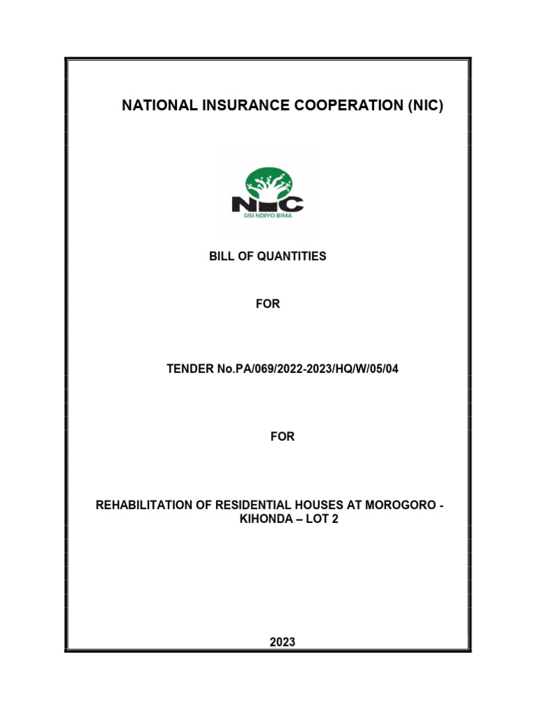 BILL OF QUANTITIES - KIHONDA FINAL TANePS | PDF | Tile | Pipe (Fluid Conveyance)