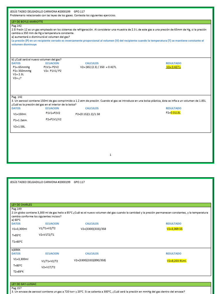 Act Req 4 Etapa 4 Problemas Leyes de Los Gases - JTDC | PDF | Gases | Mole (Unidad)