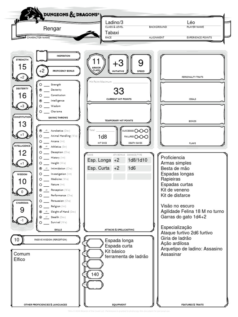 Kalsgard 5E Character Sheet | PDF | Leisure Activities | Hobbies