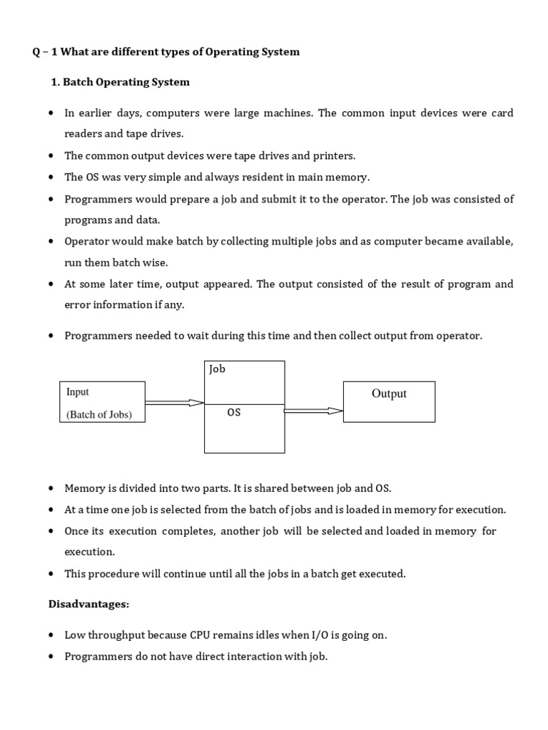12 Different Types Of Operating System And Its Services Pdf 5824