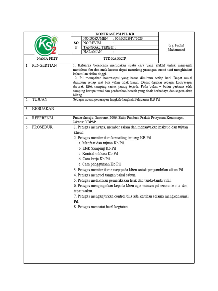 Panduan Penggunaan Pil KB Thailand | PDF | Kesehatan Holistik
