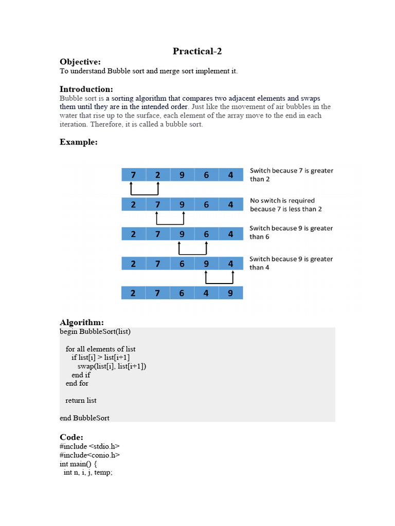 Bubble Sort | PDF | Teaching Methods & Materials | Science & Mathematics