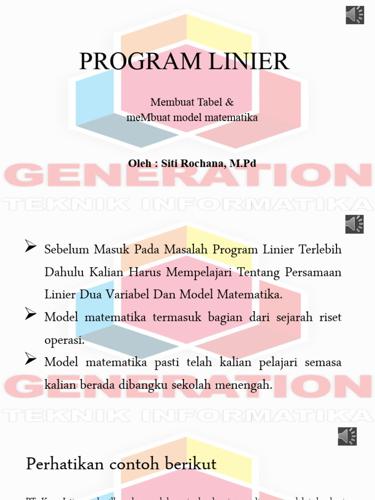 Program Linier 1 | PDF