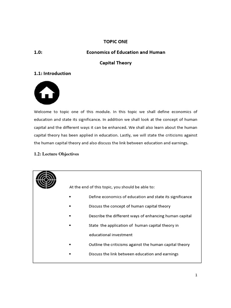 EMP 412 - Teaching - Notes - Topic - 1 - Economics - of - Education ...