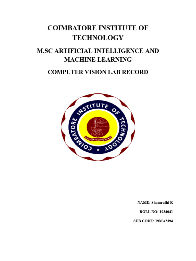 CV record | PDF | Vision | Multidimensional Signal Processing