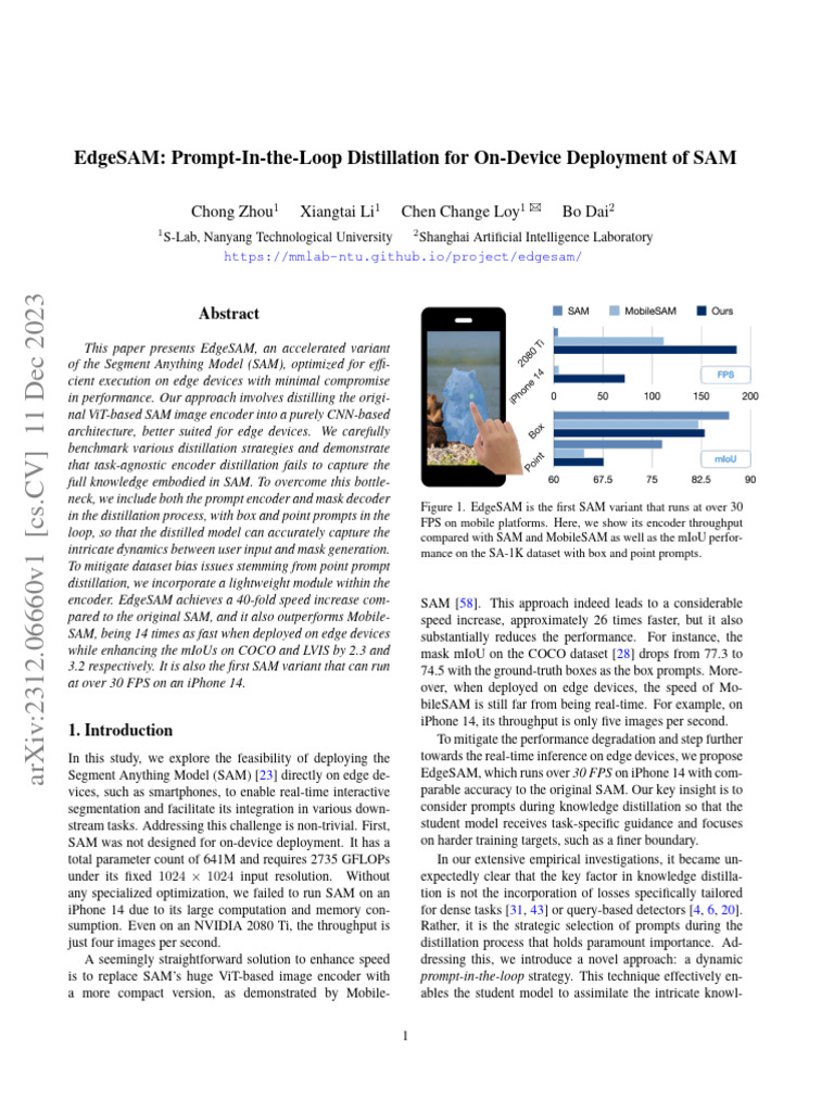 EdgeSAM: Prompt-In-the-Loop Distillation for On-Device Deployment of ... EdgeSAM: Prompt-In-the-Loop Distillation for On-Device Deployment of ...
