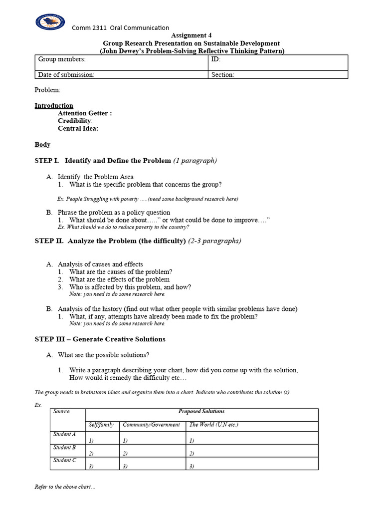 Assign 4 Group Research Written Report Template | PDF | Communication ...