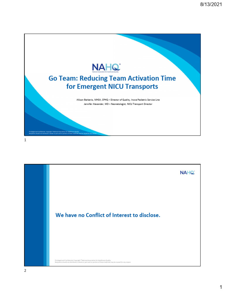 Go Team - Reducing Team Activation Time For Emergent NICU Transports ...