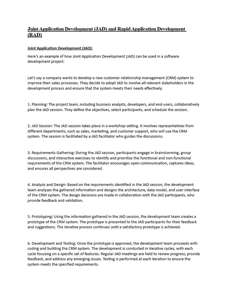 JAD & RAD Process | PDF | Software Development Process | Customer ...