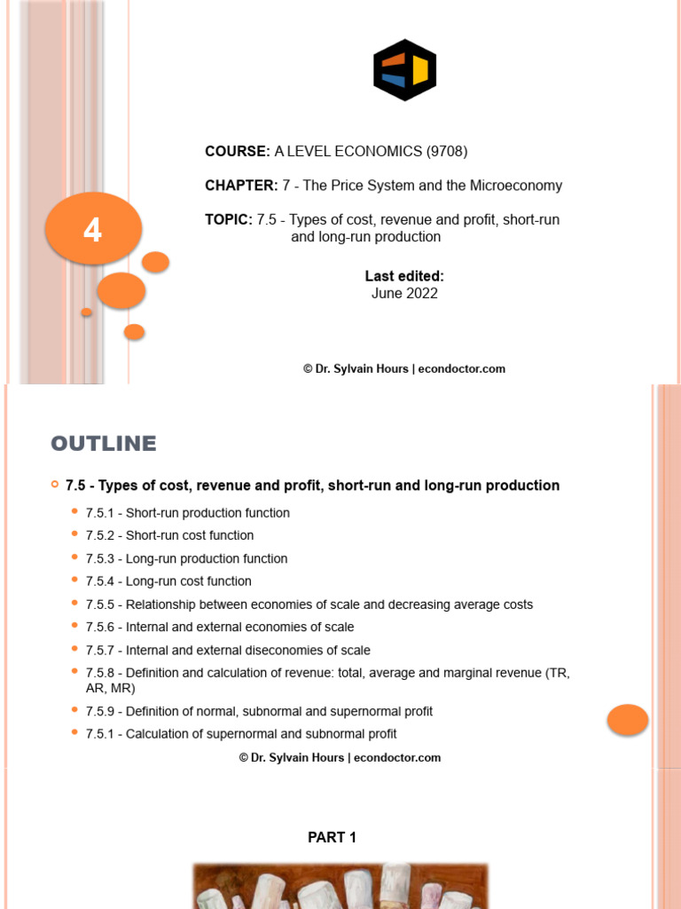 7.5 - Types of Cost, Revenue and Profit, Short-Run and Long-Run ... 7.5 - Types of Cost, Revenue and Profit, Short-Run and Long-Run ...