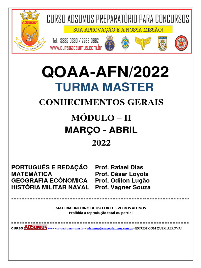 Qoam - Módulo II - Master - Março e Abril - 2022 | PDF | Assunto ...