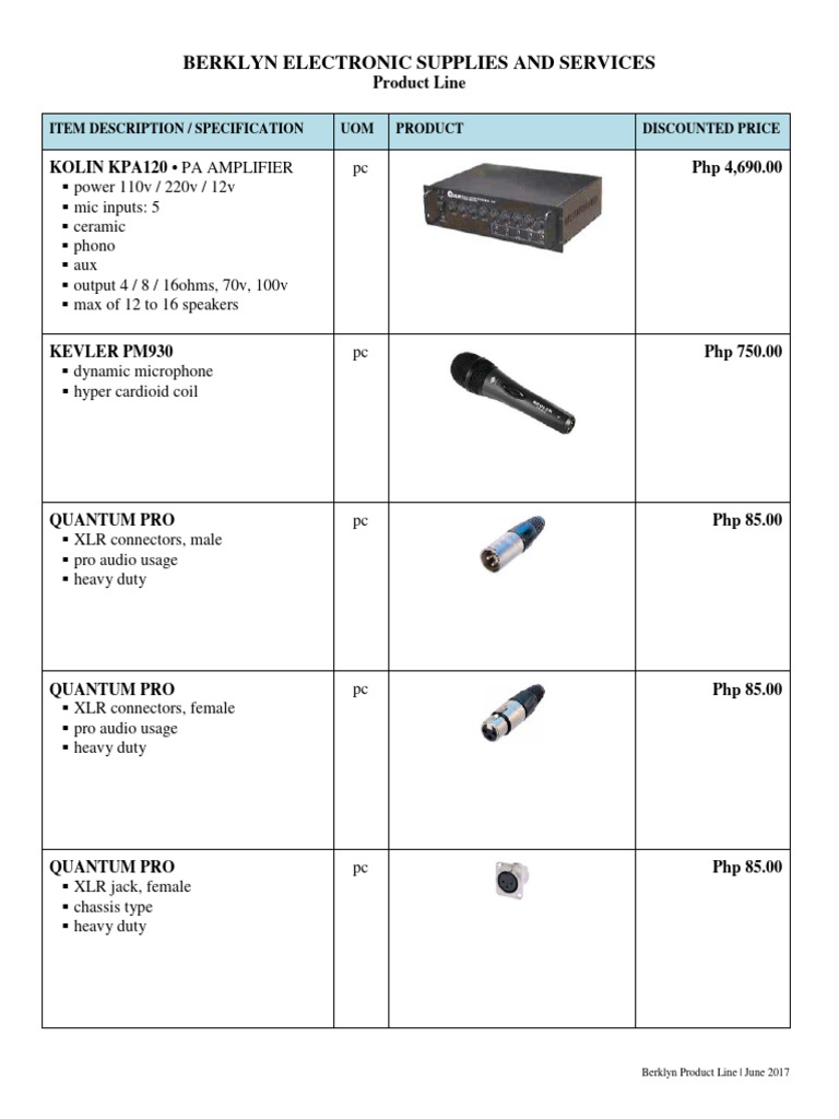 BERKLYNInformation Sheet | PDF | Power Supply | Microphone