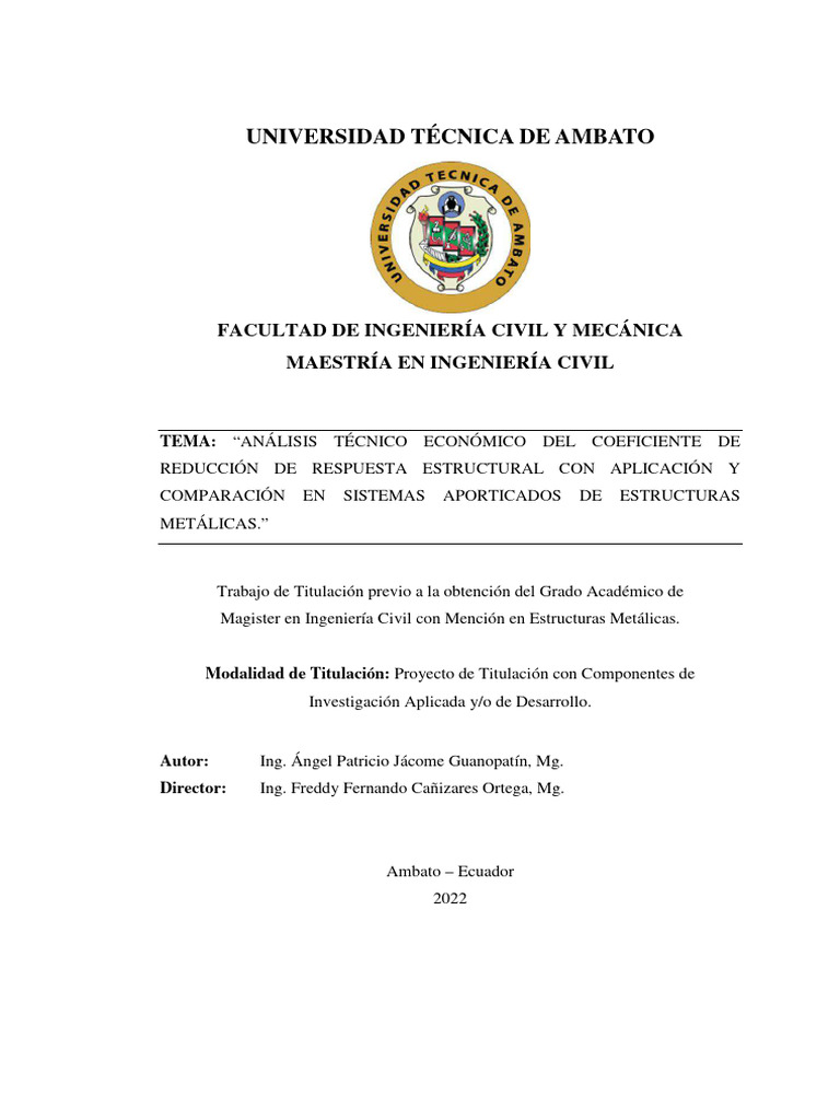 Maestría E.M. 26 - Jácome Guanopatín Angel Patricio | PDF | Método de ...