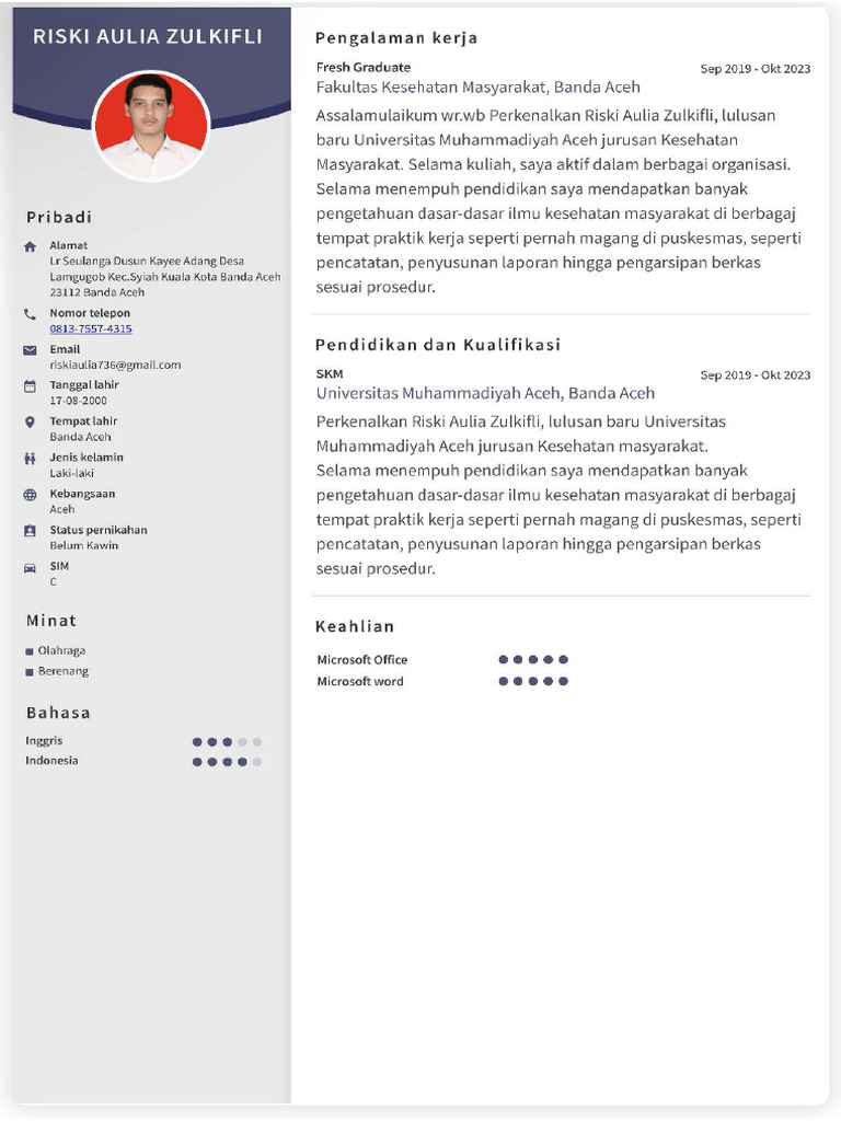 CV-Riski Aulia Zulkifli 2 | PDF