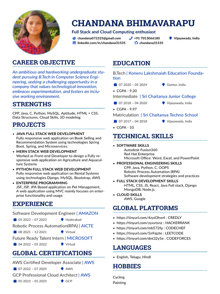 Chandana CV | PDF | Amazon Web Services | Cloud Computing