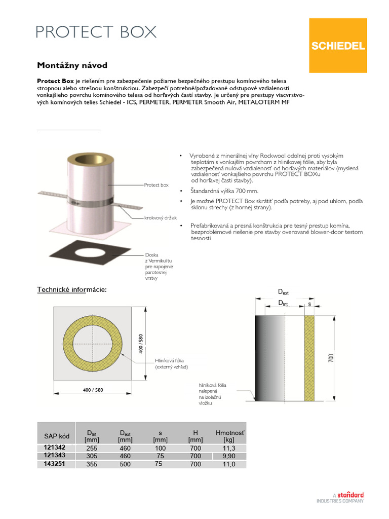 Montážny Návod Schiedel Protect Box 072023 | PDF