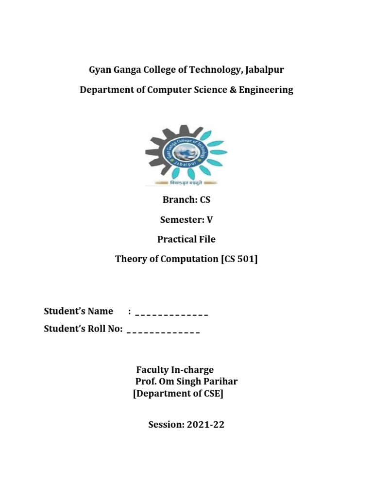 Lab Toc Cs 501 Pdf String Computer Science Computer Programming 7427