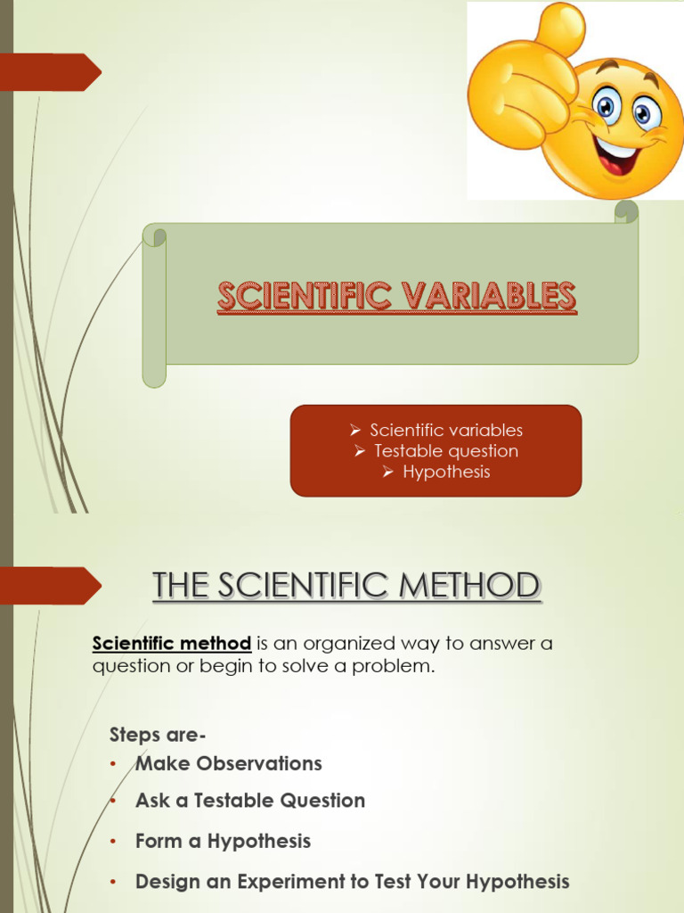 Scientific Varibale | PDF | Experiment | Scientific Method